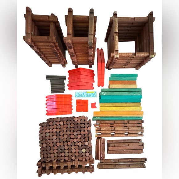 Lincoln Logs | Toys | Vintage Lincoln Logs Wooden Log Building Set For ...